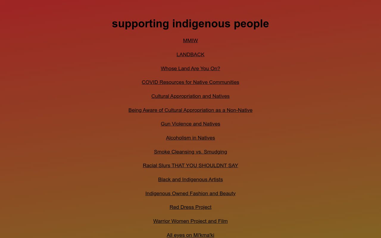 Supporting Indigenous People